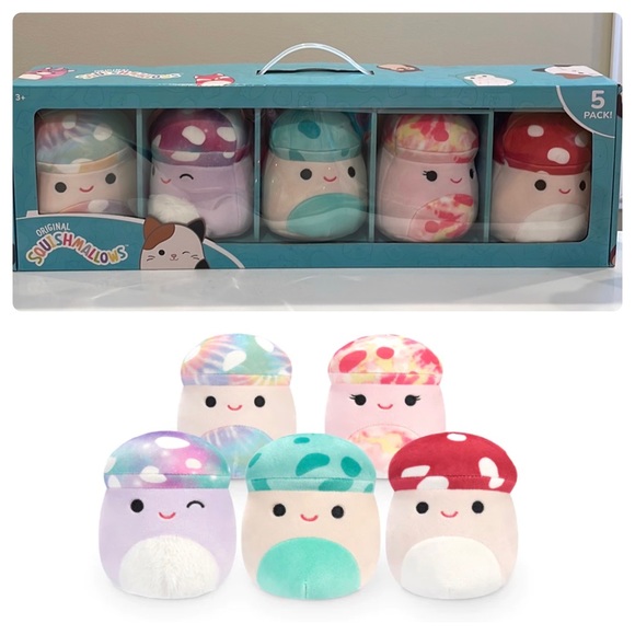 Squishmallows | Other | New 5pk 5 Mushroom Squishmallow Setmalcolm ...